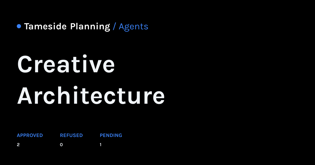 Agent Creative Architecture - Applications & Team — Tameside