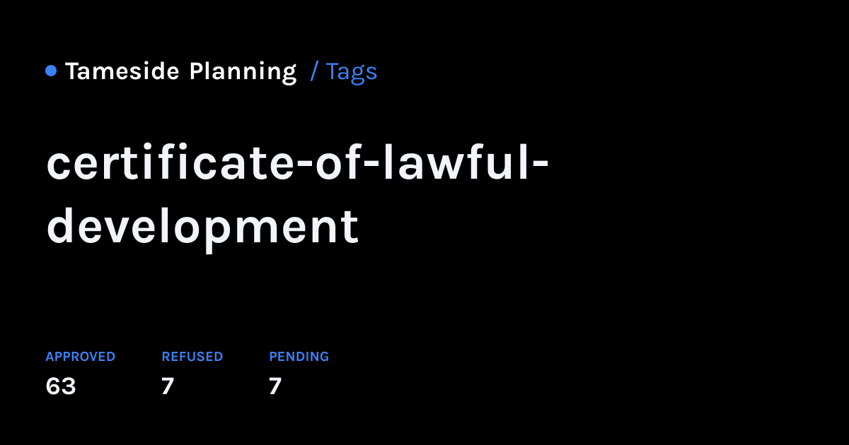 Applications Tagged “certificate-of-lawful-development” — Tameside